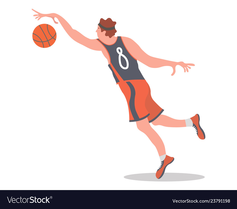 Basketball player jumping with a ball Royalty Free Vector