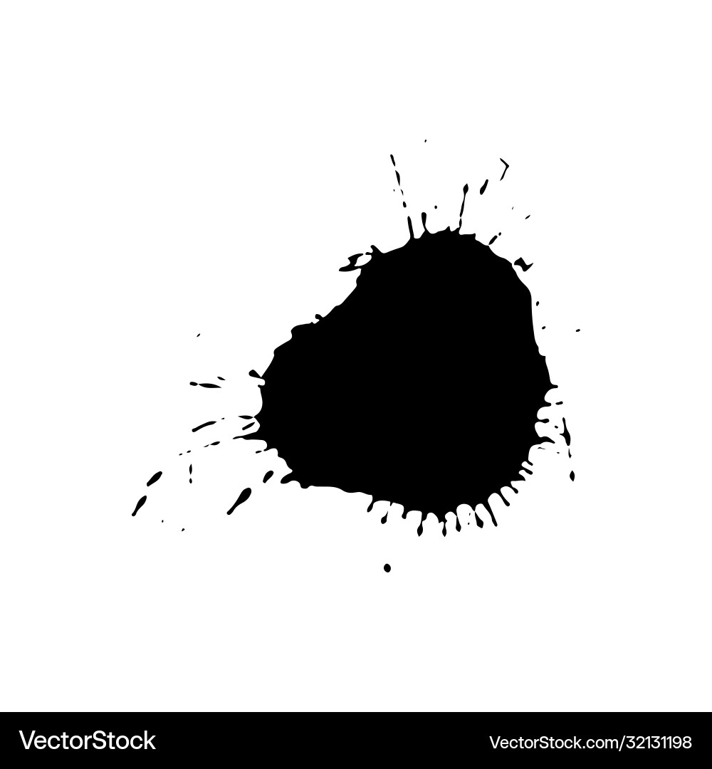 Black drop isolated on white background grunge Vector Image