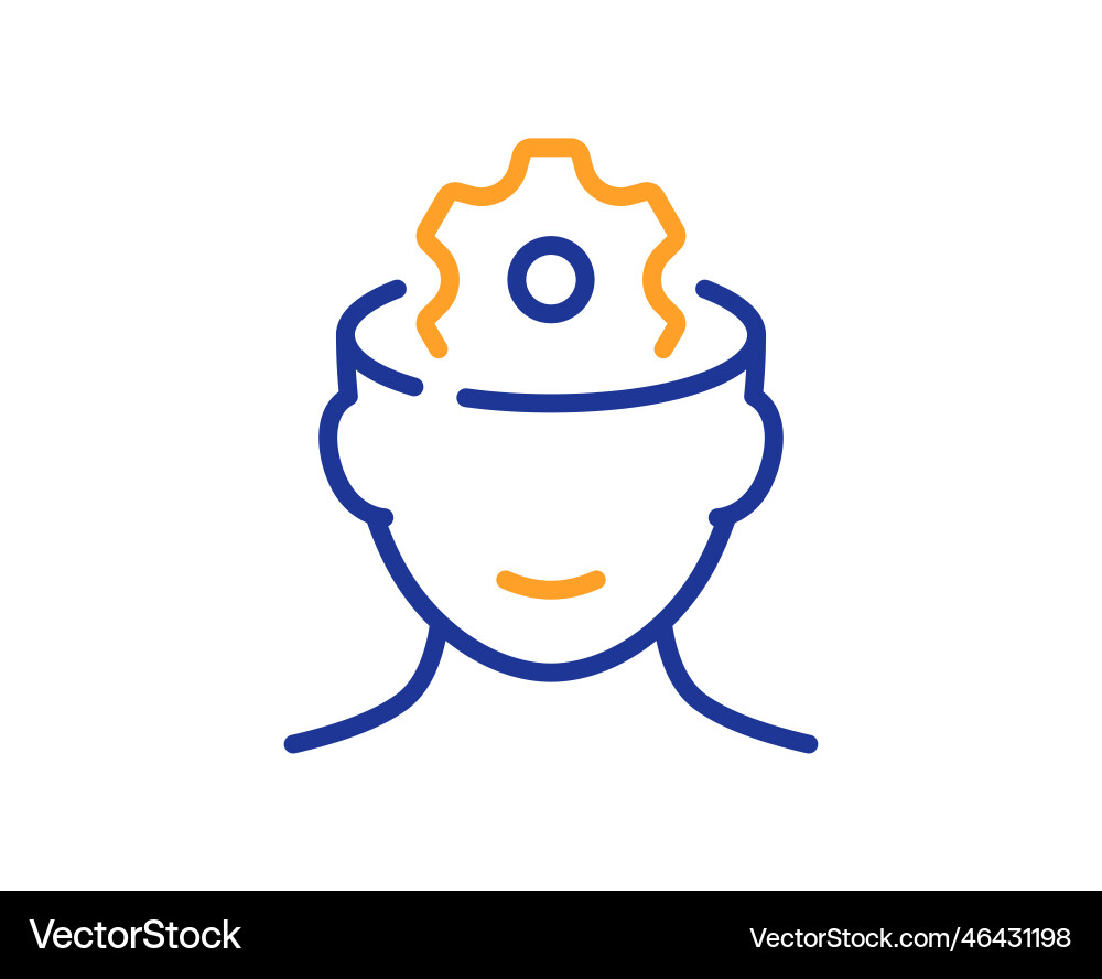 Brain working line icon psychology therapy sign Vector Image