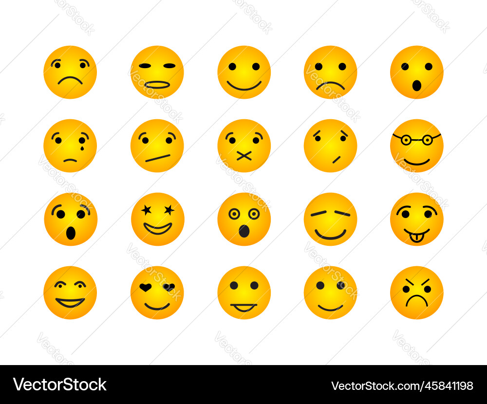 Emoticons and emoji set icon sticker Royalty Free Vector
