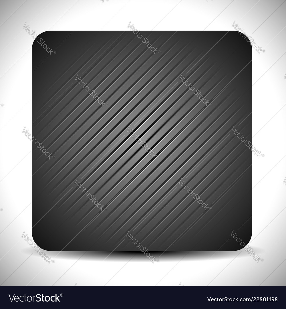 Empty square plate button with slanting lines Vector Image