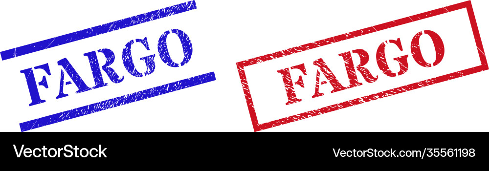 Fargo grunge scratched stamp watermarks Royalty Free Vector