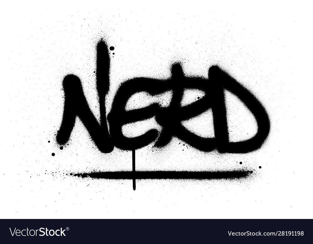 Graffiti nerd word sprayed in black over white Vector Image