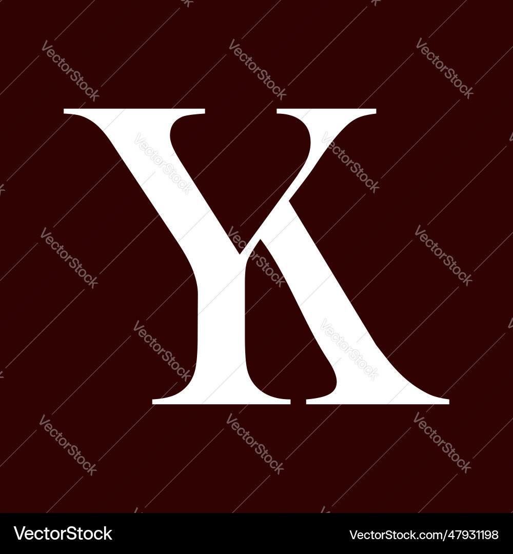 Initial letter yk or ky logo template with luxury Vector Image