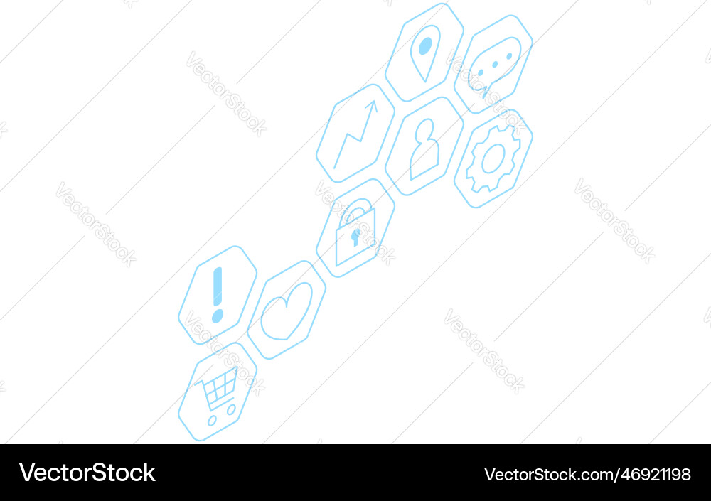 Isometric diagram with simple icons Royalty Free Vector