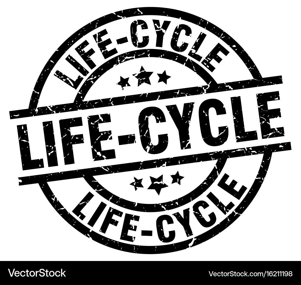 Life-cycle round grunge black stamp Royalty Free Vector