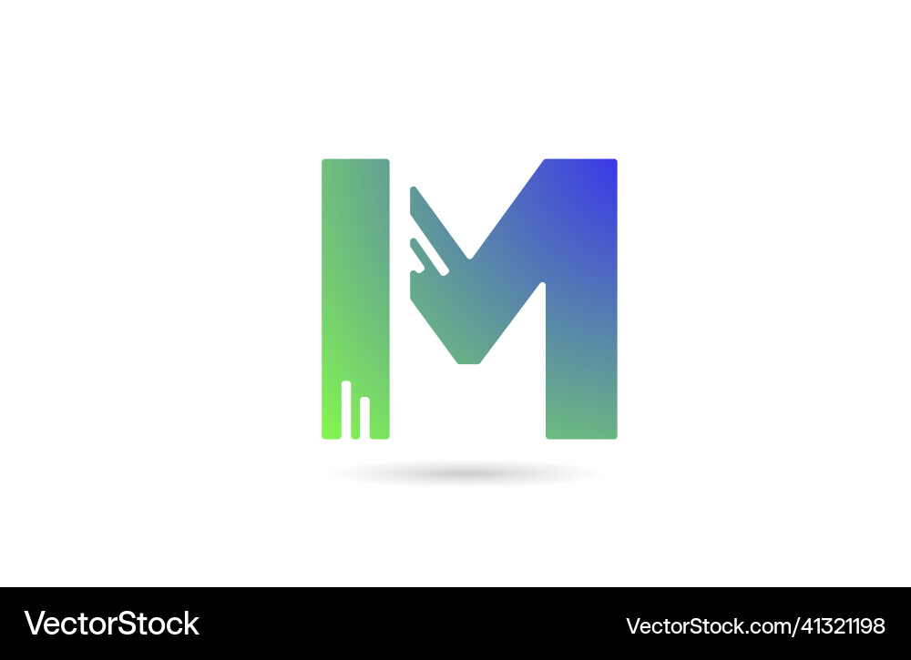 M green alphabet letter icon logo creative design Vector Image