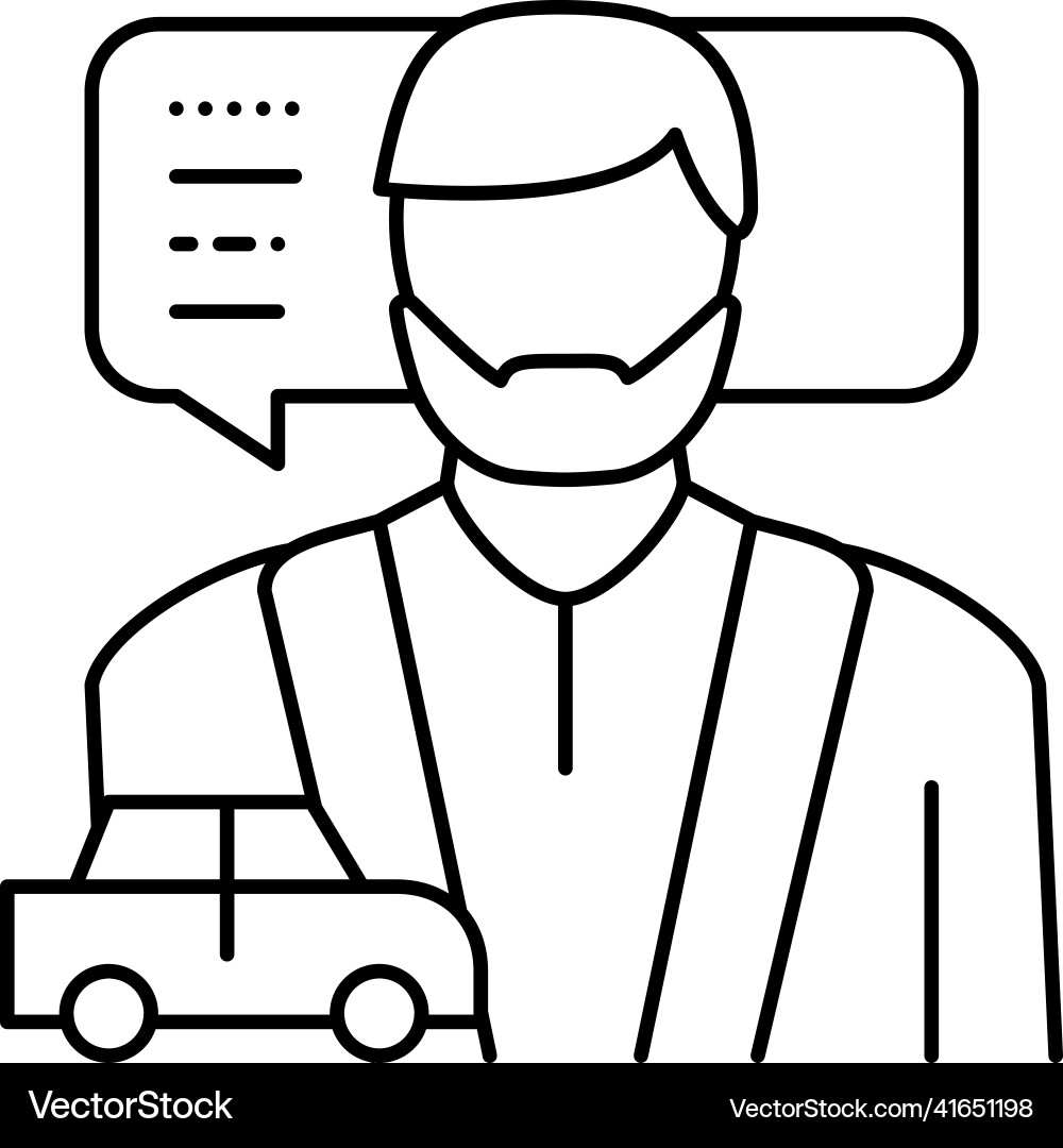 Male driving school instructor line icon Vector Image