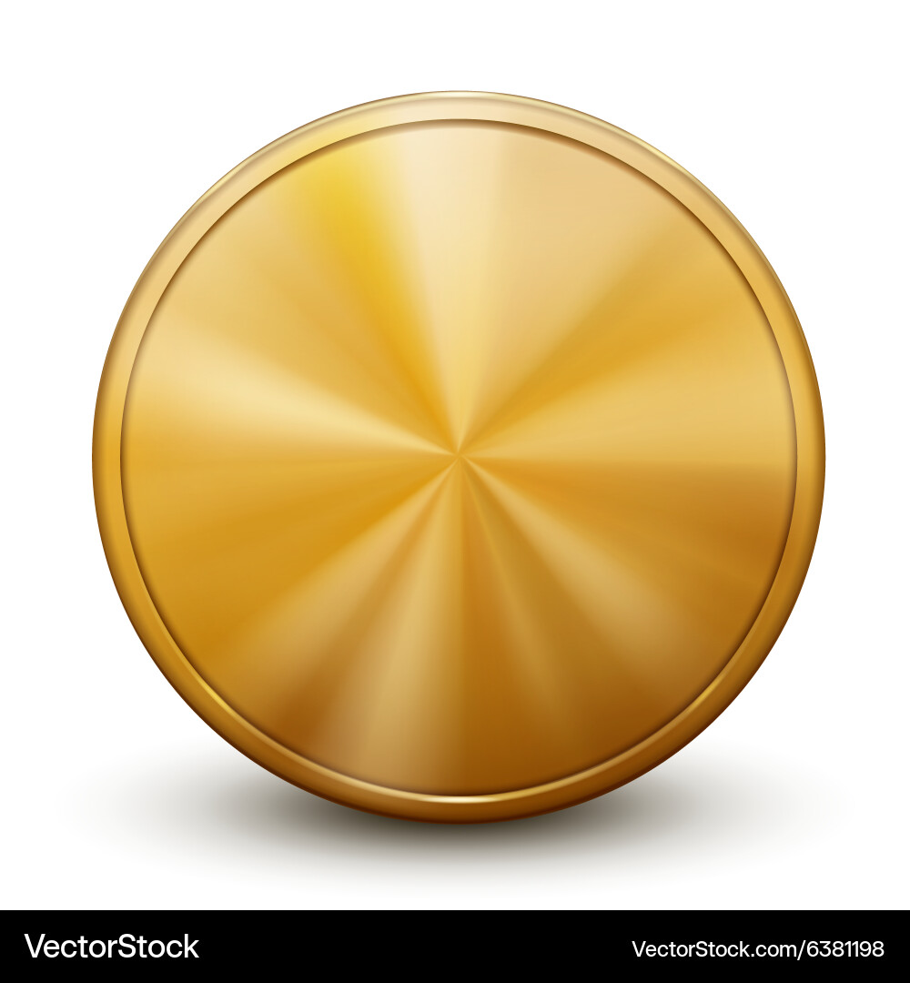One big golden coin Royalty Free Vector Image - VectorStock