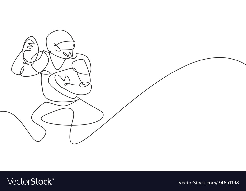 One continuous line drawing young attractive Vector Image