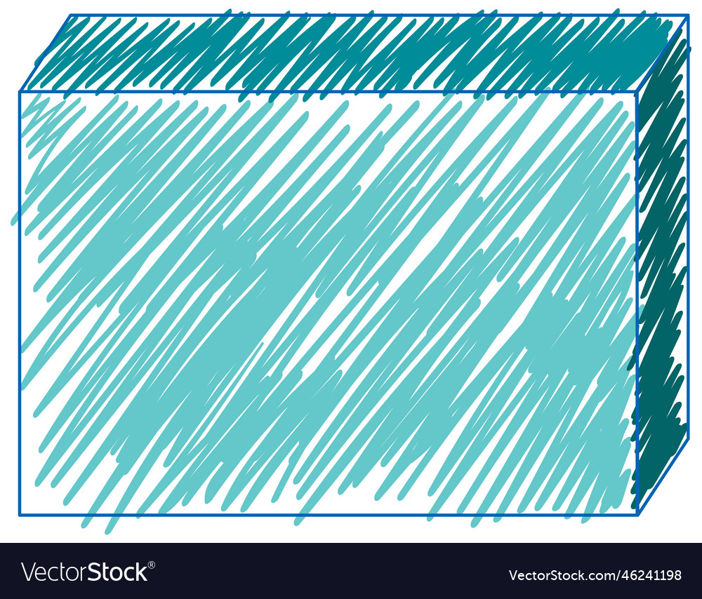 Rectangular prism pencil colour child scribble Vector Image
