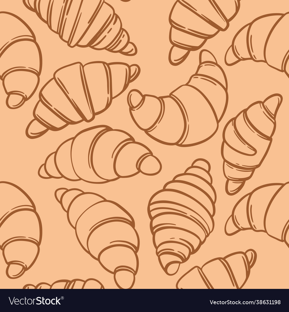 Seamless pattern with croissant pattern Royalty Free Vector