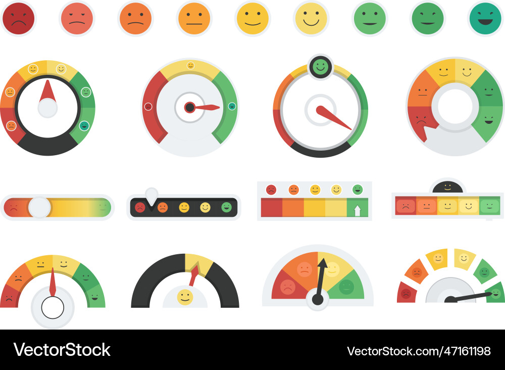 Service rating or mood scale pain chart Royalty Free Vector