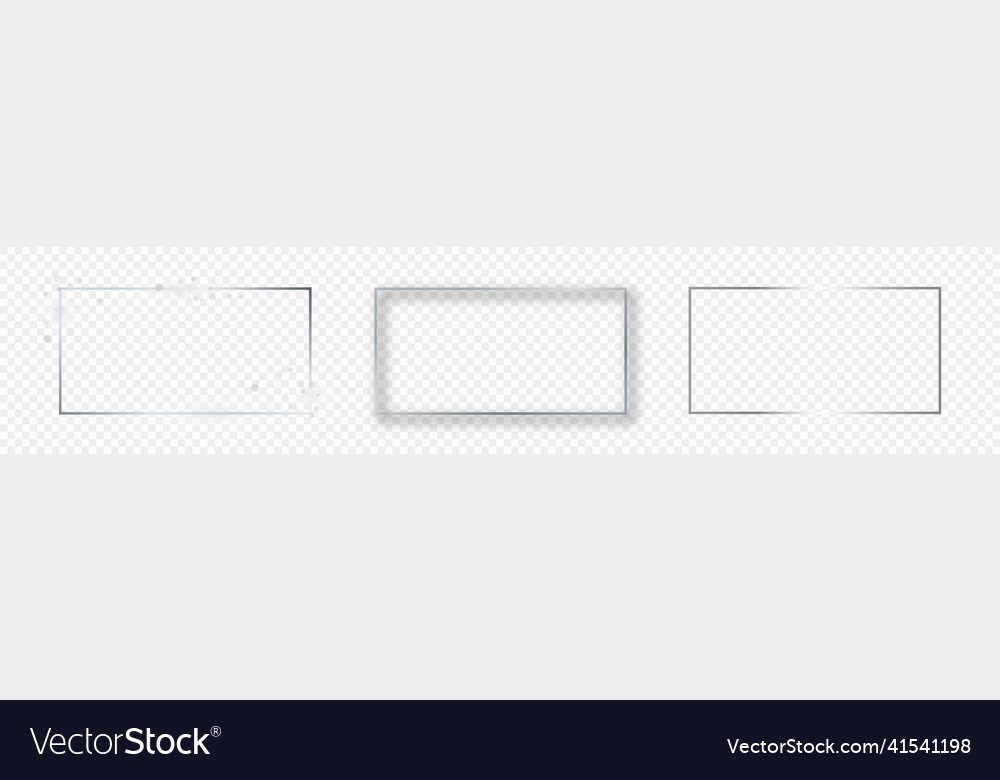 Silver glowing rectangular shape frame Royalty Free Vector