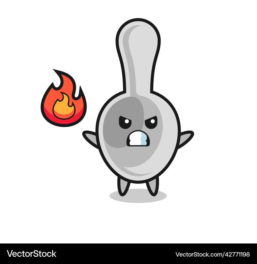 Spoon character cartoon with angry gesture Vector Image