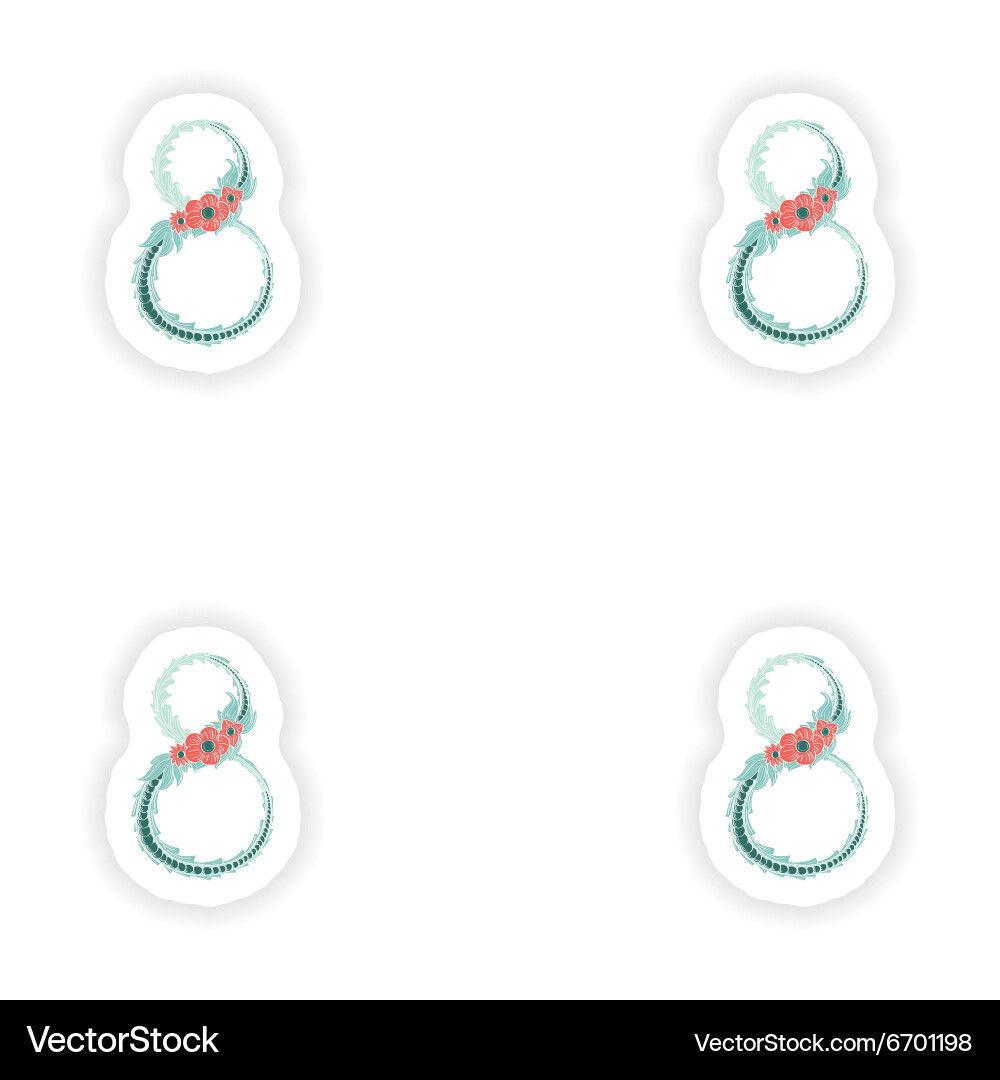 Stiker Abstract number 8 logo icon in Blue Vector Image