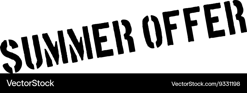 Summer offer black rubber stamp on white Vector Image