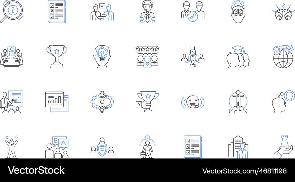 Syndicate upgrade line icons collection boost Vector Image