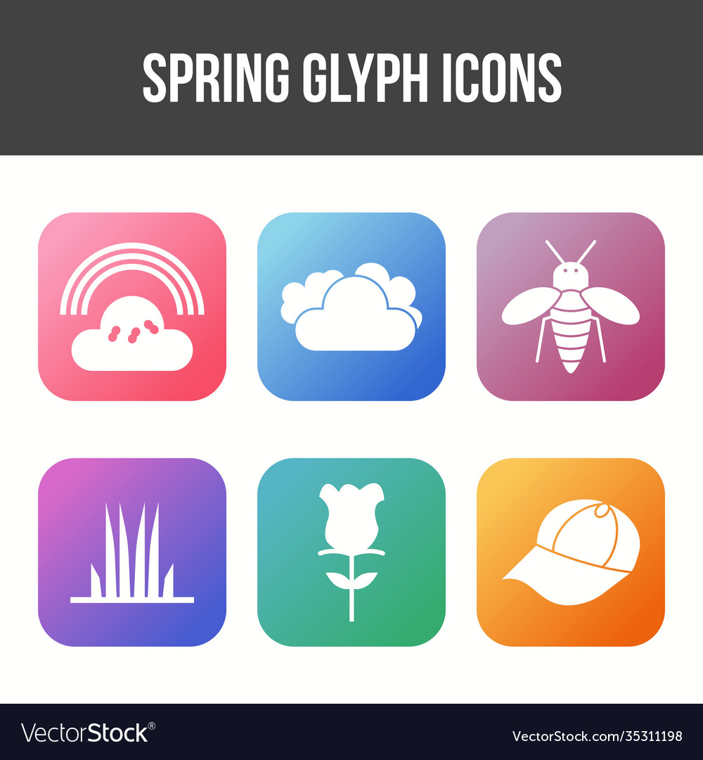 Unique spring icon set Royalty Free Vector Image