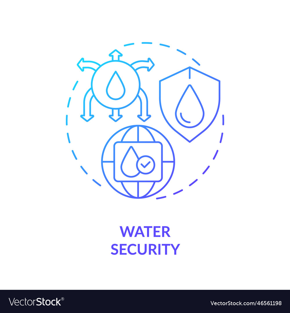 Water security blue gradient concept icon Vector Image Water security blue gradient concept icon Vector Image