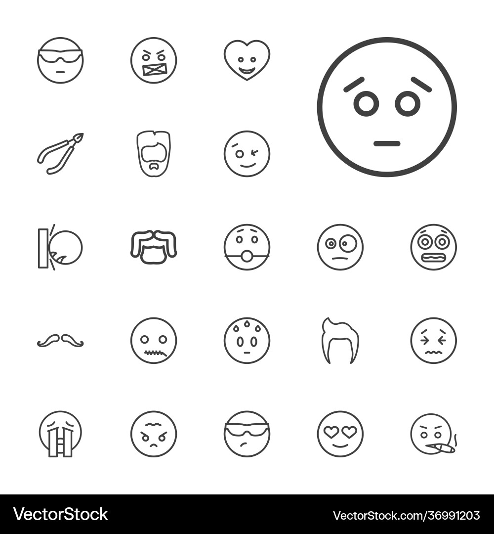 22 facial icons Royalty Free Vector Image - VectorStock