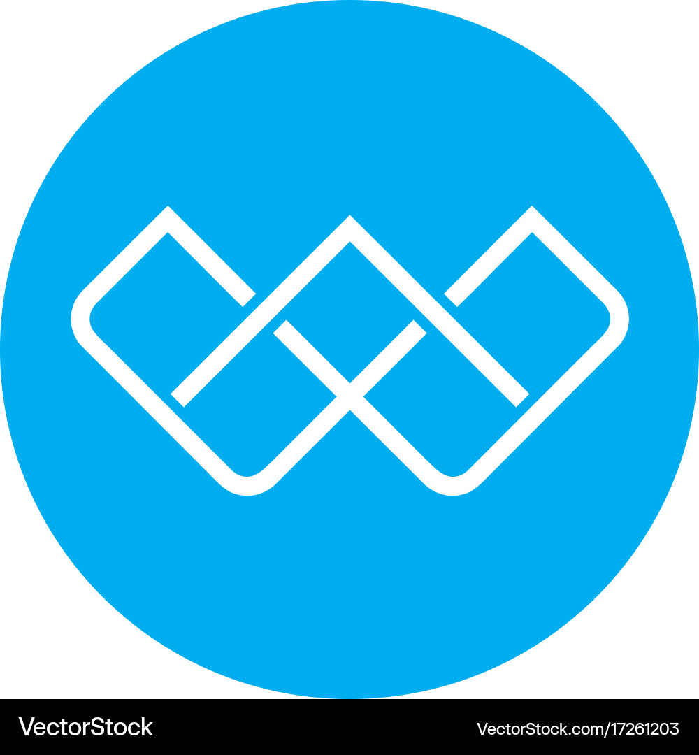 Abstract letter w icon alphabet symbol Royalty Free Vector
