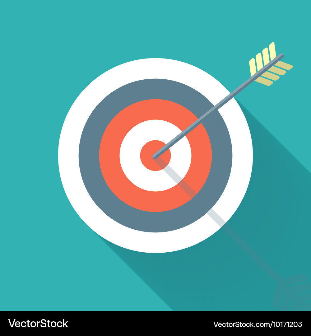 Aiming concept the arrow in bulls eye Royalty Free Vector