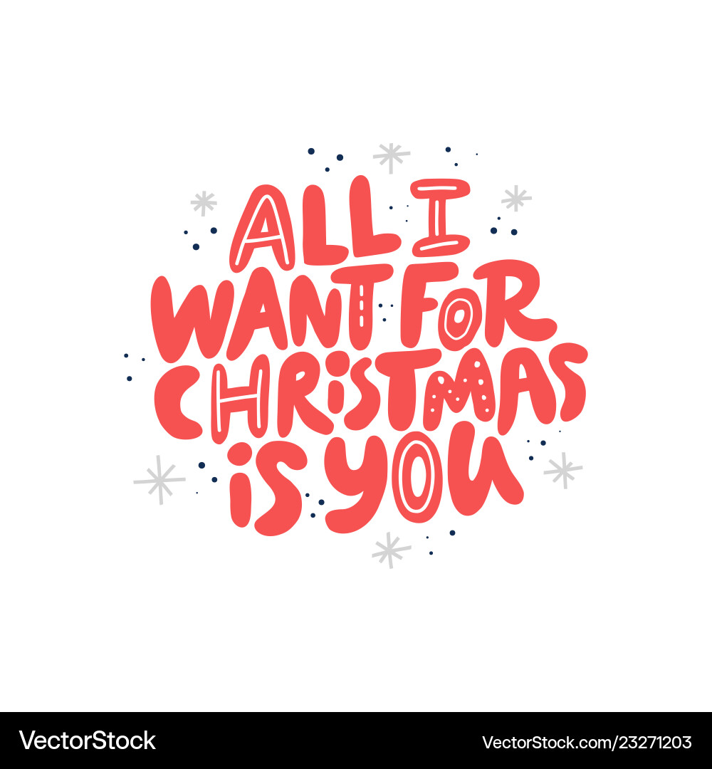 Christmas hand drawn red lettering Royalty Free Vector Image