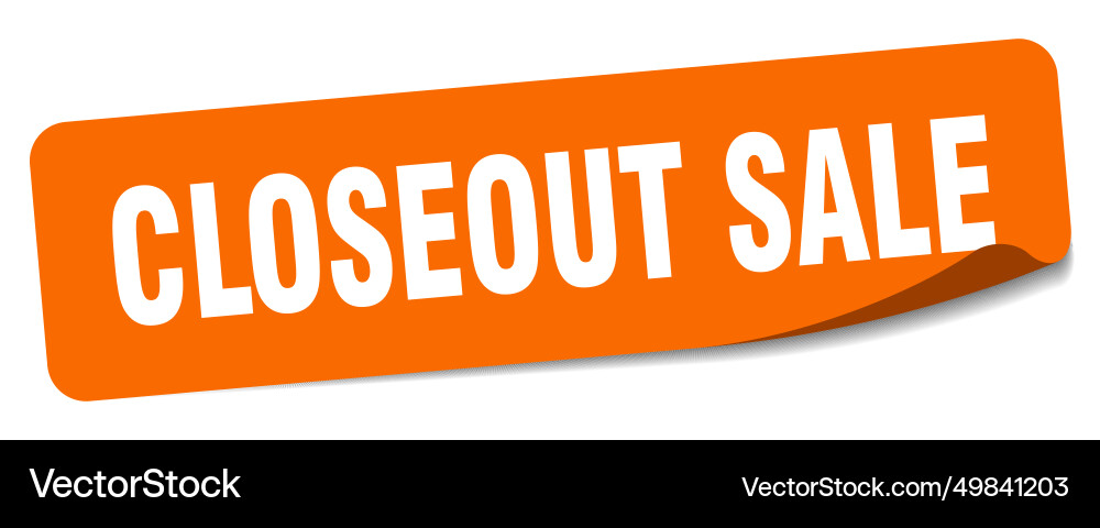 Closeout sale sticker label Royalty Free Vector Image