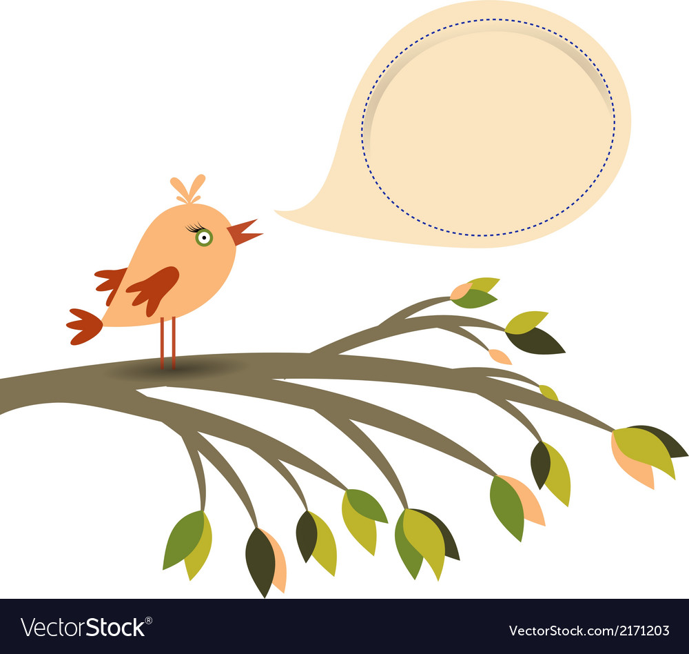 Colored bird and speech bubble Royalty Free Vector Image