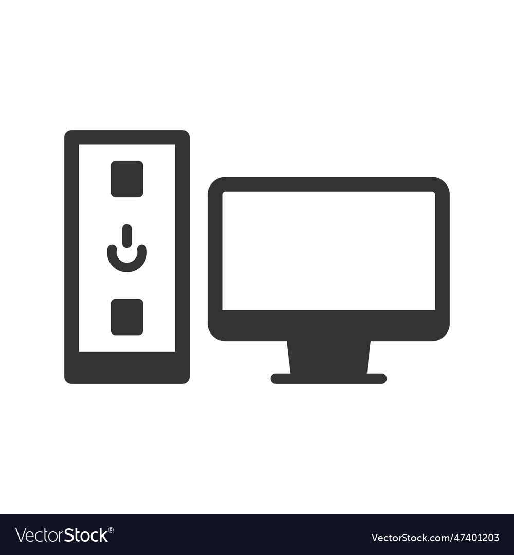 Desktop computer icon Royalty Free Vector Image