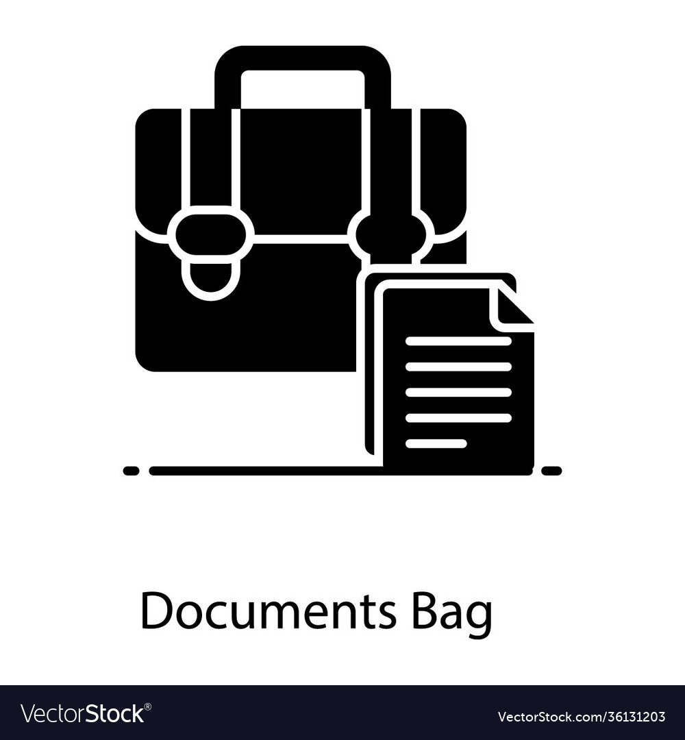 Documents bag Royalty Free Vector Image - VectorStock