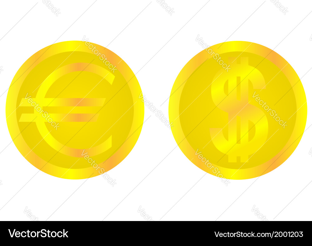 Dollar and euro signs Royalty Free Vector Image