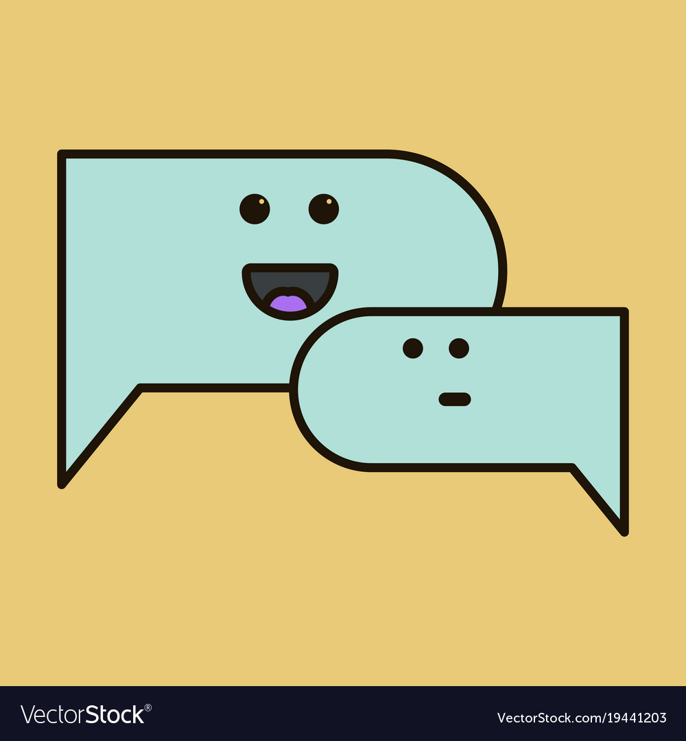 Flat chat icon with dialog clouds Royalty Free Vector Image