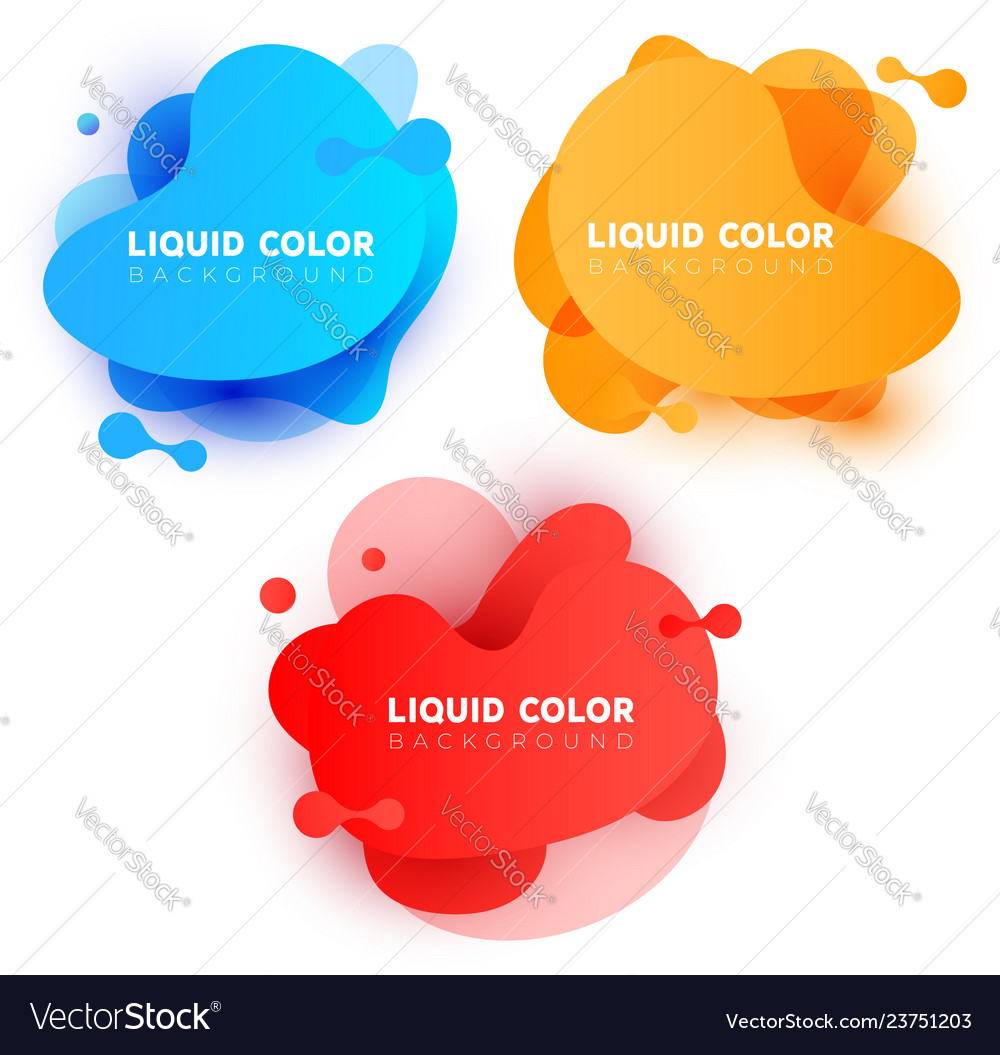 Fluid gradient shapes composition set Royalty Free Vector