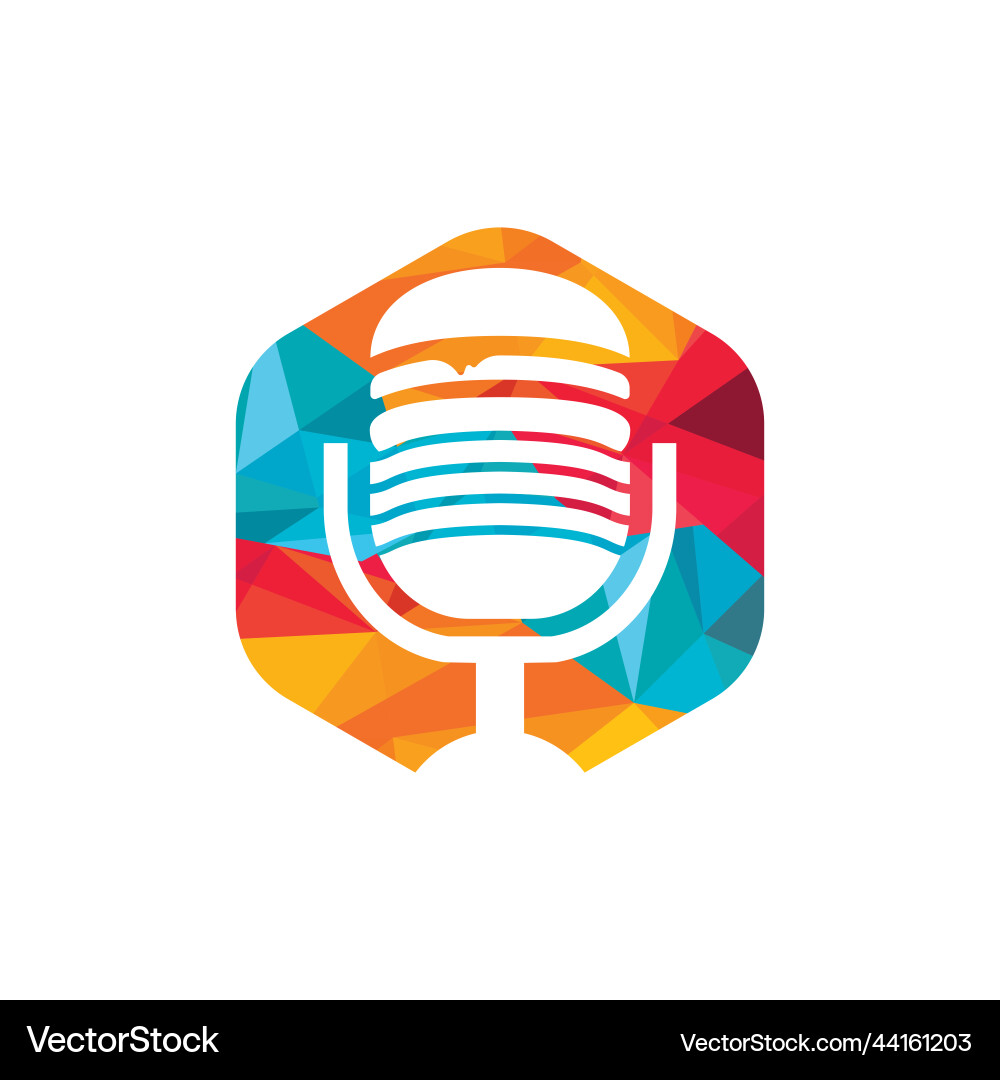 Food podcast logo design Royalty Free Vector Image