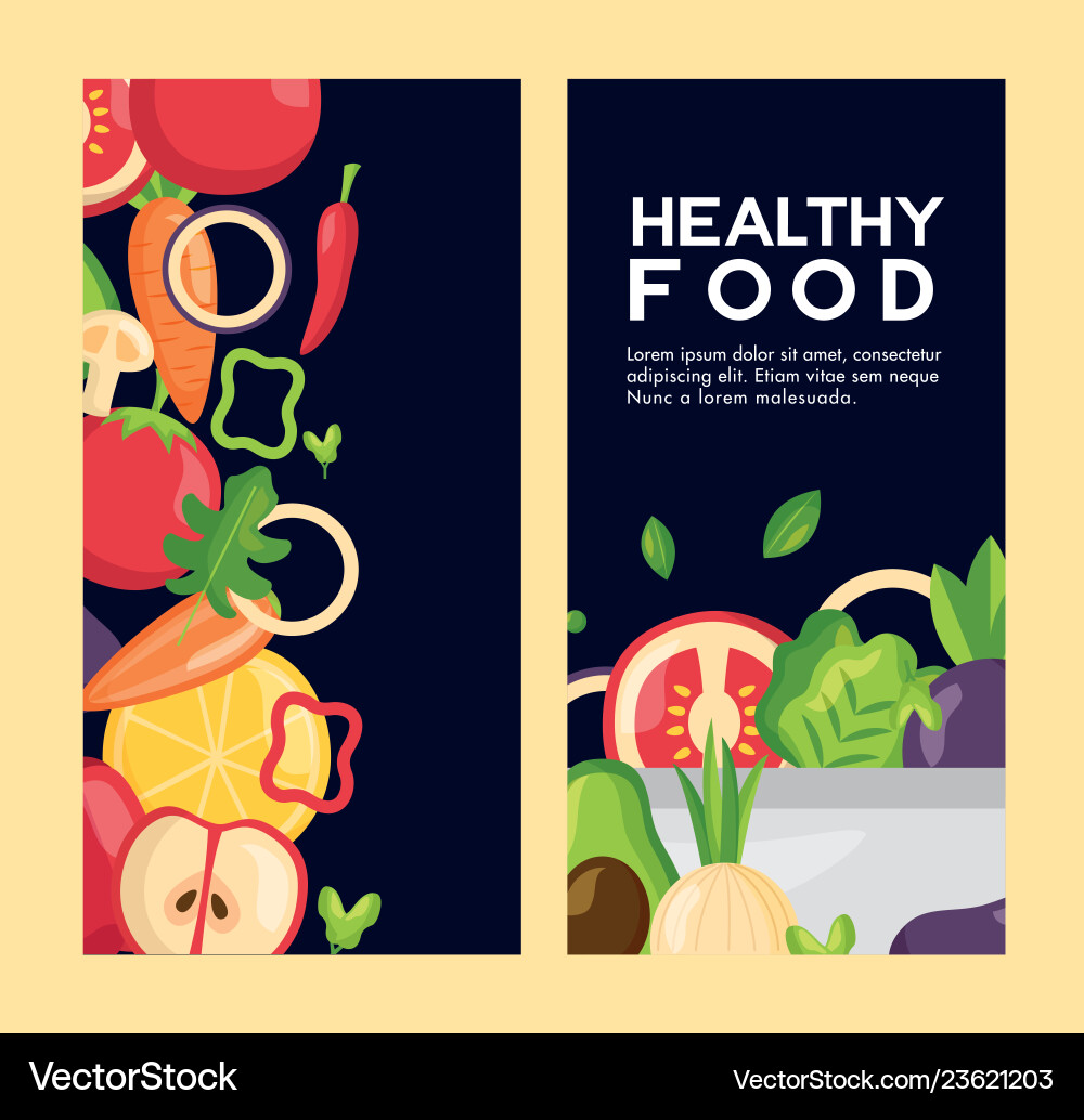 Healthy food fresh Royalty Free Vector Image - VectorStock