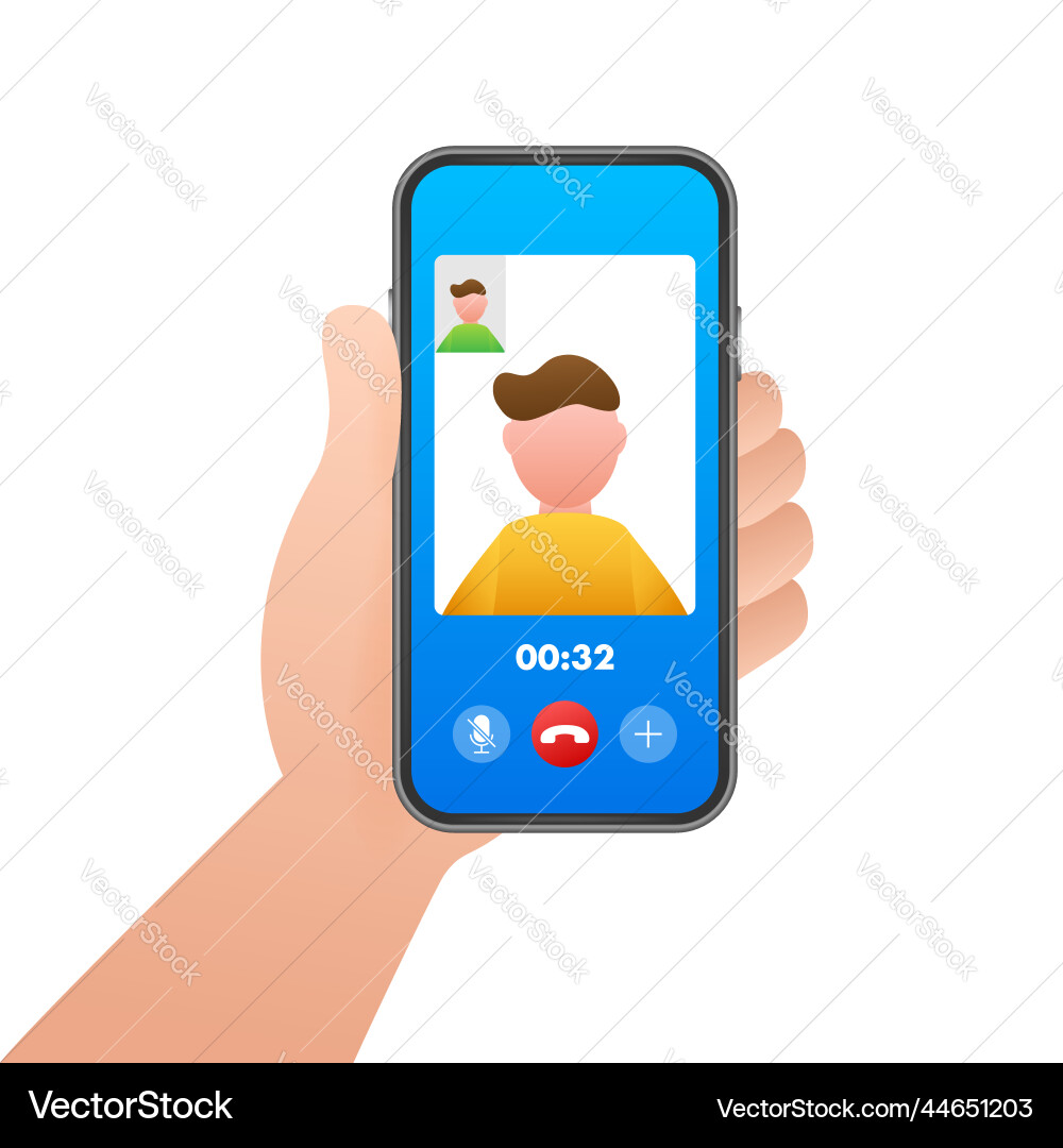 Incoming video call on laptop Royalty Free Vector Image