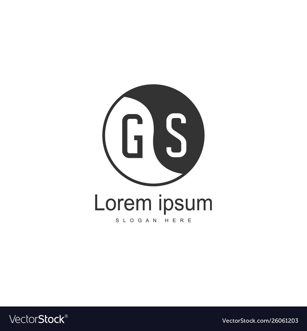 Initial gs logo template with modern frame Vector Image