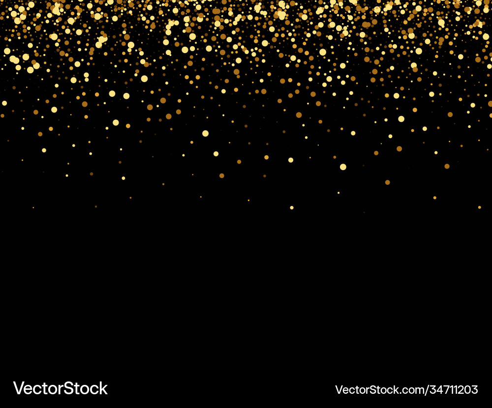 Luxury black background with gold sparklers Vector Image