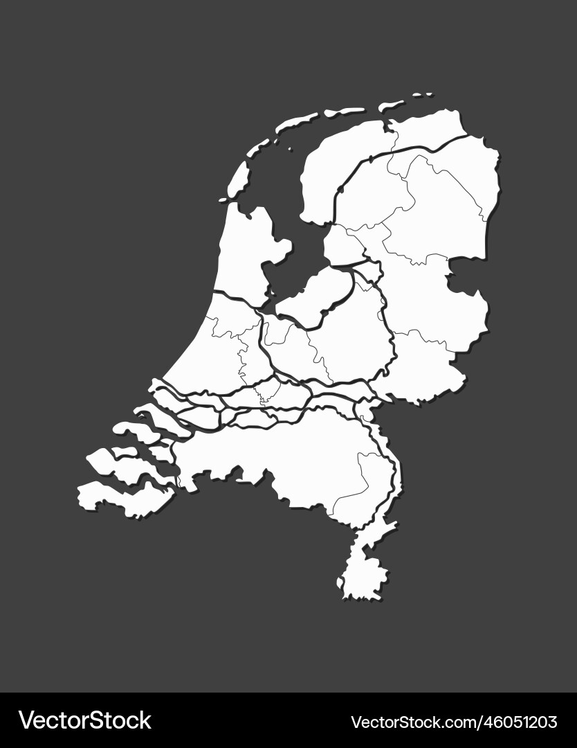 Map country netherlands divided on regions Vector Image