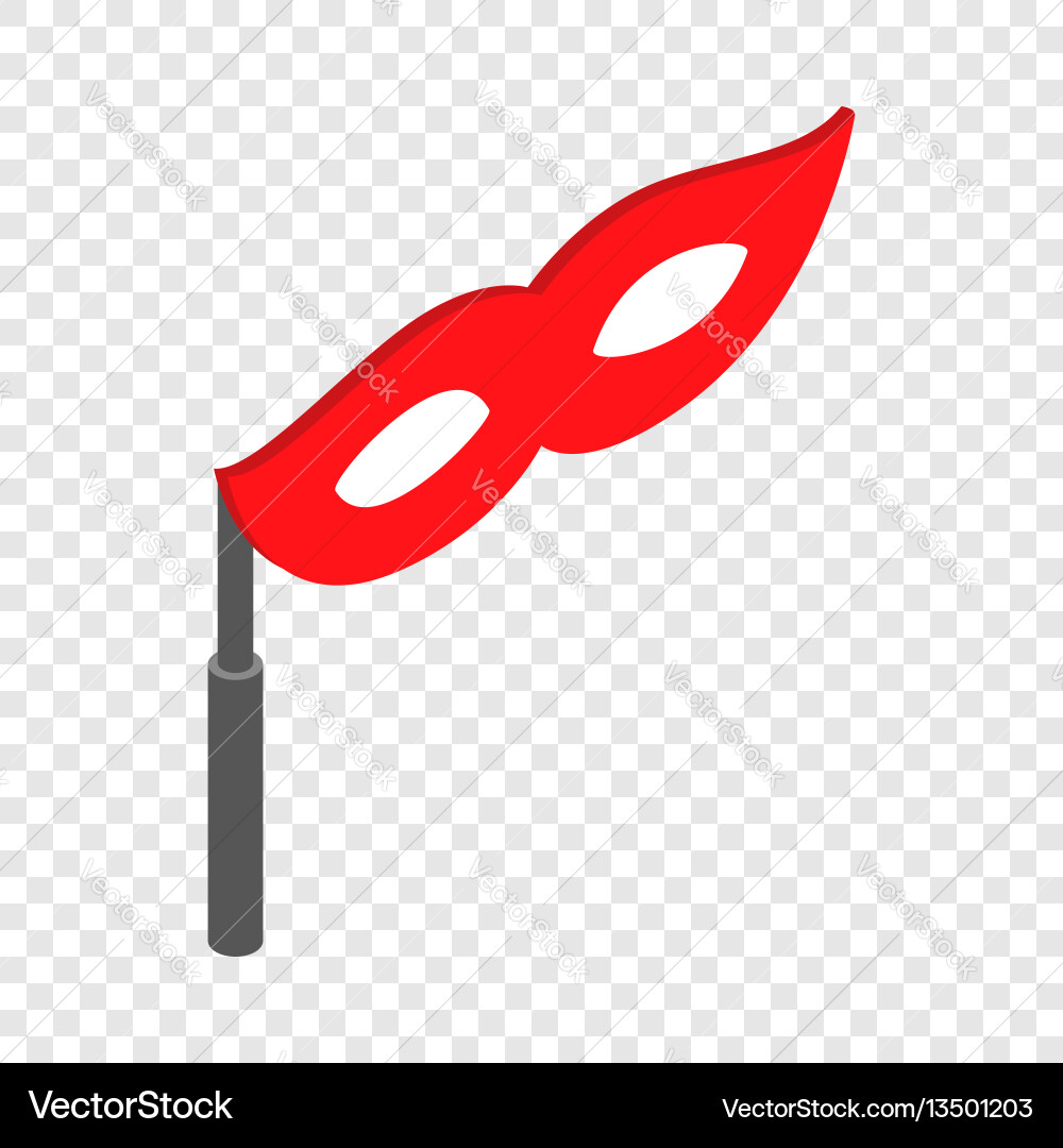 Red theatrical mask isometric icon Royalty Free Vector Image