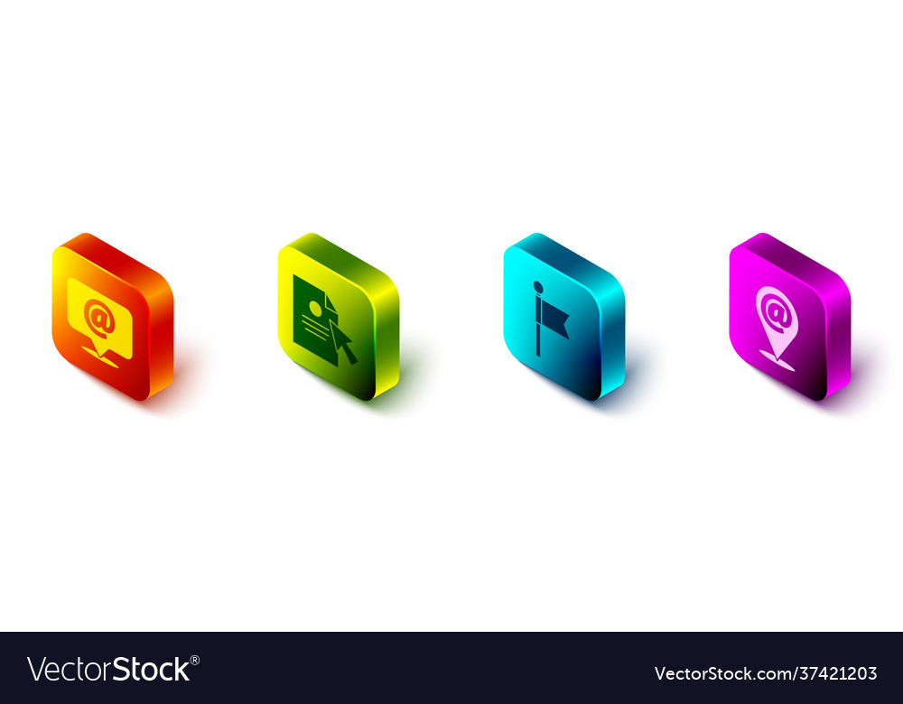 Set isometric mail and e-mail document and cursor Vector Image Set isometric mail and e-mail document and cursor Vector Image