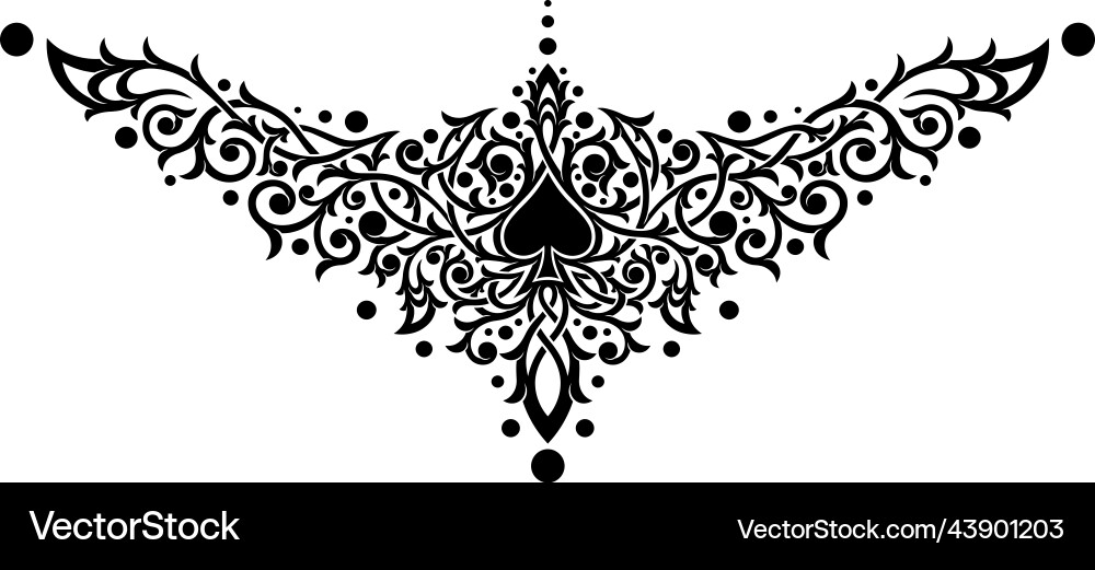 Stylized victorian gothic ornament with spades Vector Image