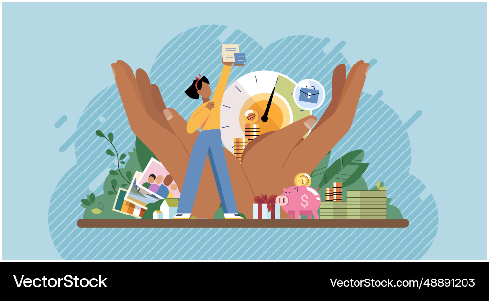 Wellbeing metaphor support insurance life Vector Image