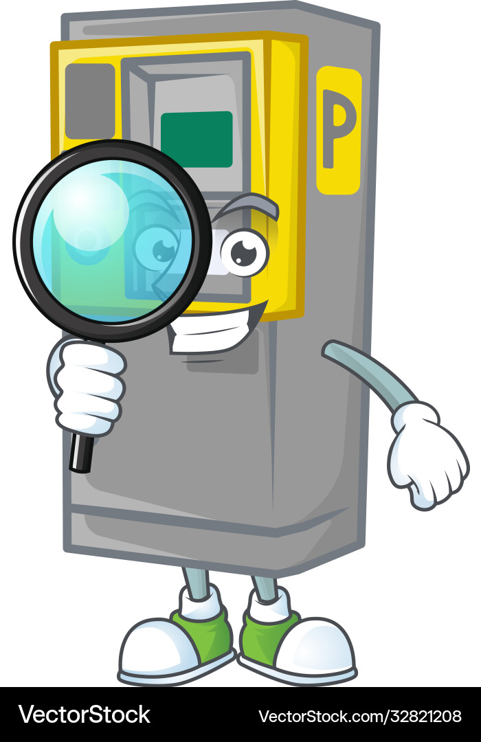 A famous one eye parking ticket machine detective Vector Image