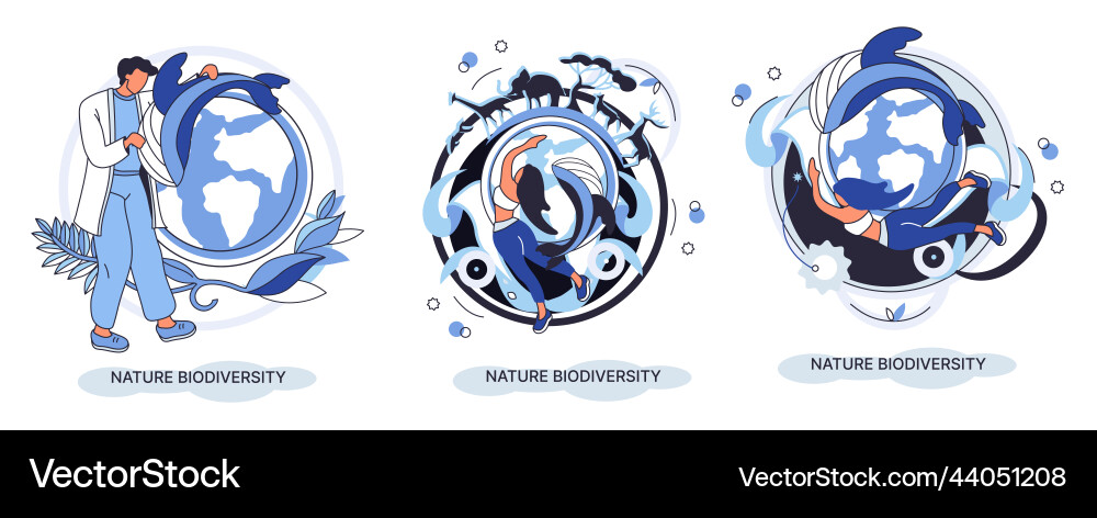 Biodiversity in nature as environment variety Vector Image