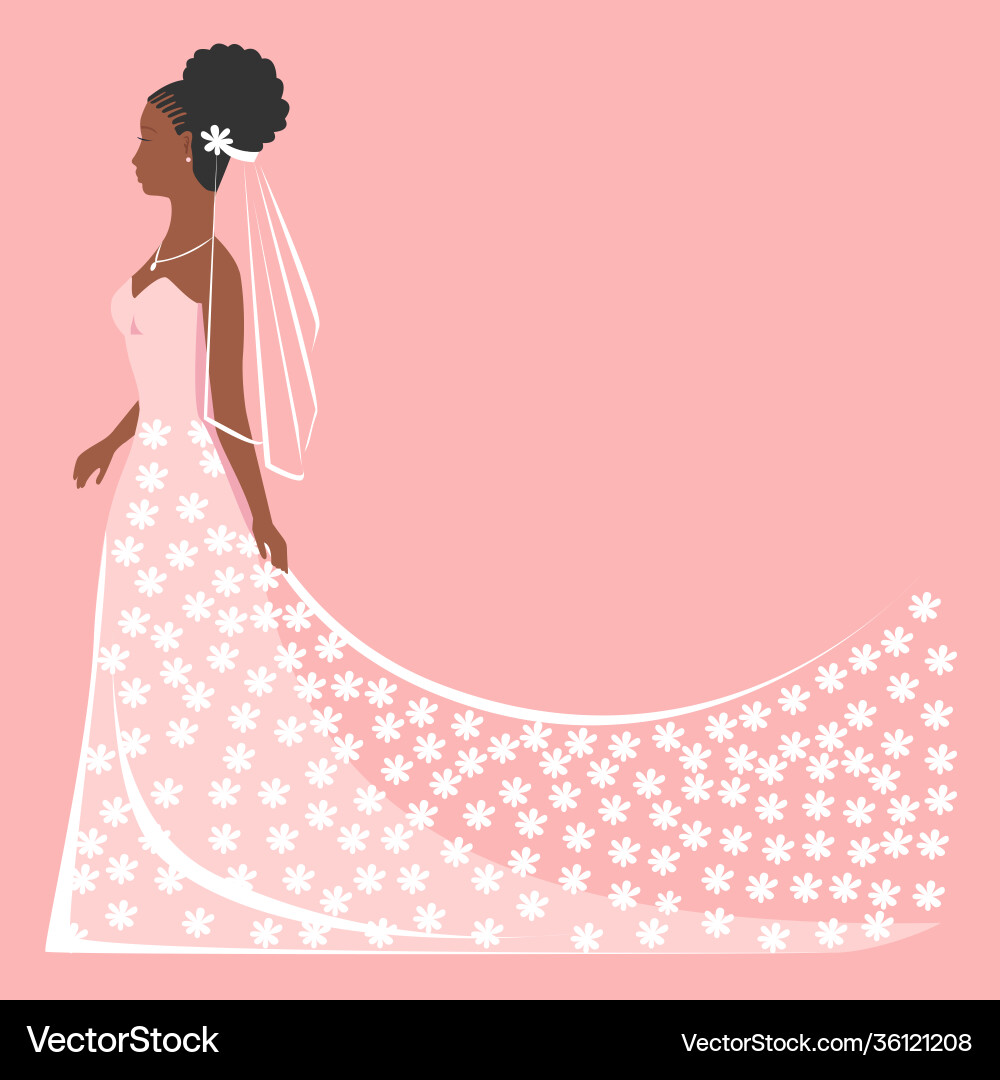 Bride in lace dress Royalty Free Vector Image - VectorStock