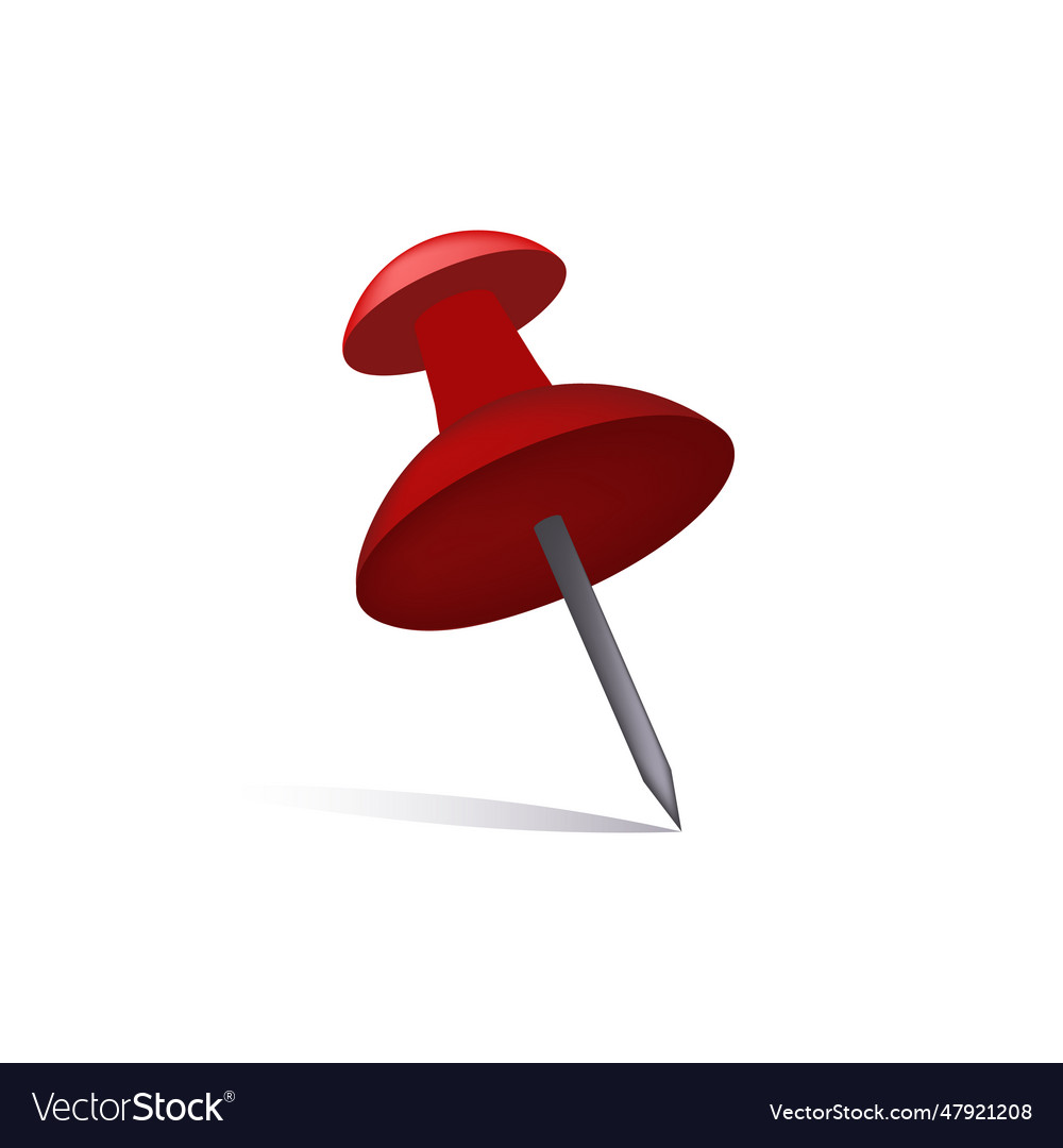 Deep red pushpin Royalty Free Vector Image - VectorStock