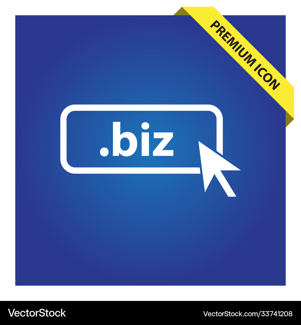 Domain biz icon top-level internet Royalty Free Vector Image